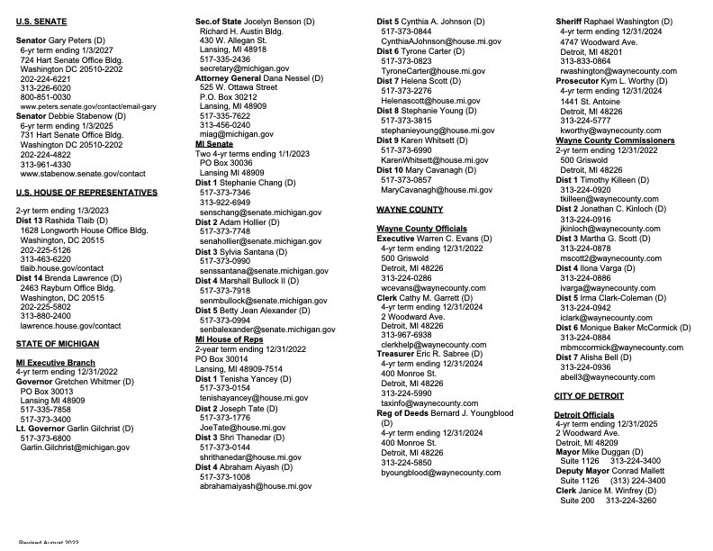 2022 Elected Officials Guide » LWV Detroit